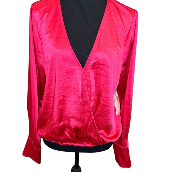 Good American | Tops | Good American Vibrant Pink Satin Blouse Large ...